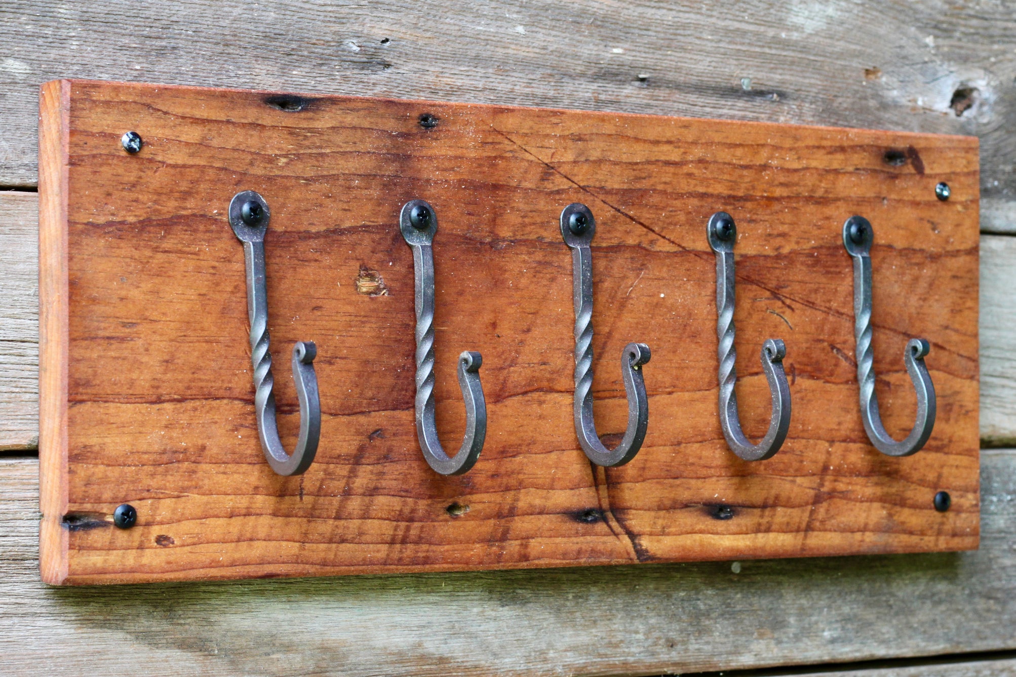 Reclaimed Wood Coat Rack - Twisted– Wicks Forge
