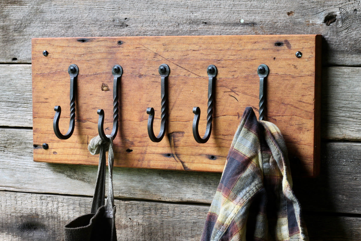 Reclaimed Wood Coat Rack - Twisted– Wicks Forge