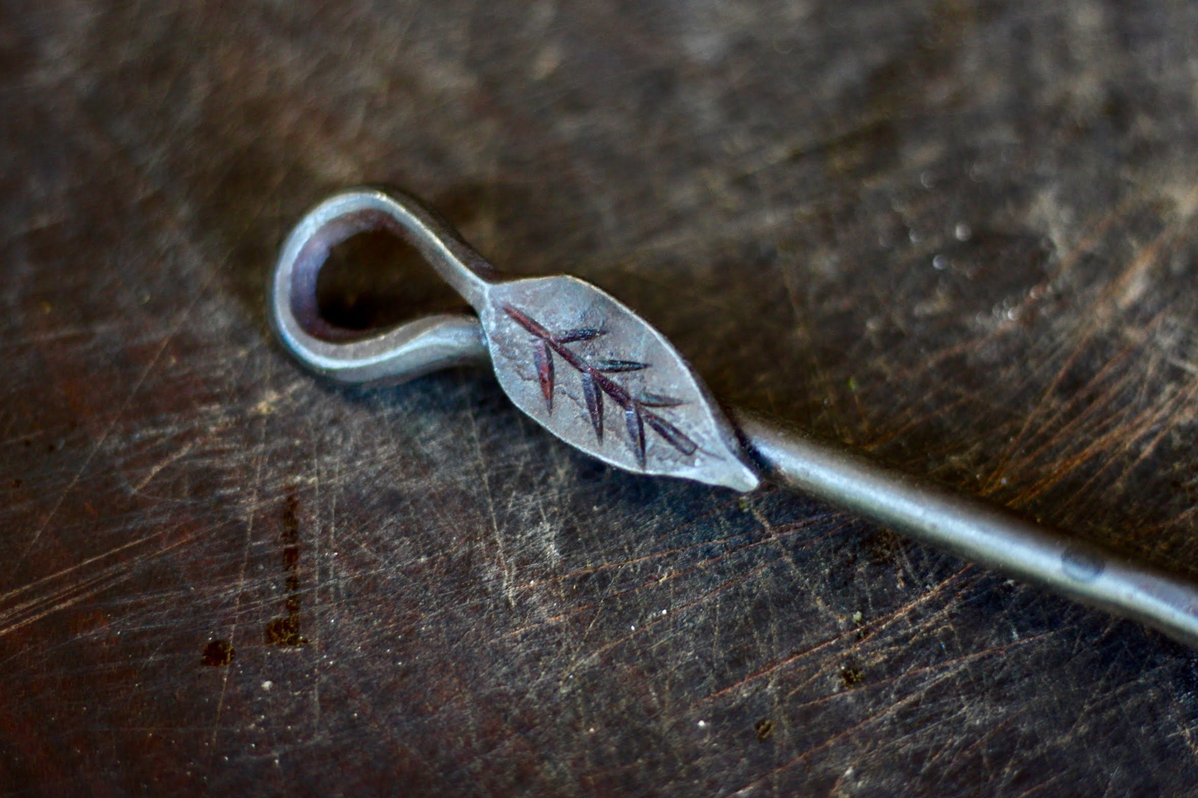Copper and Steel Ladle - Leaf Handle | Wicks Forge
