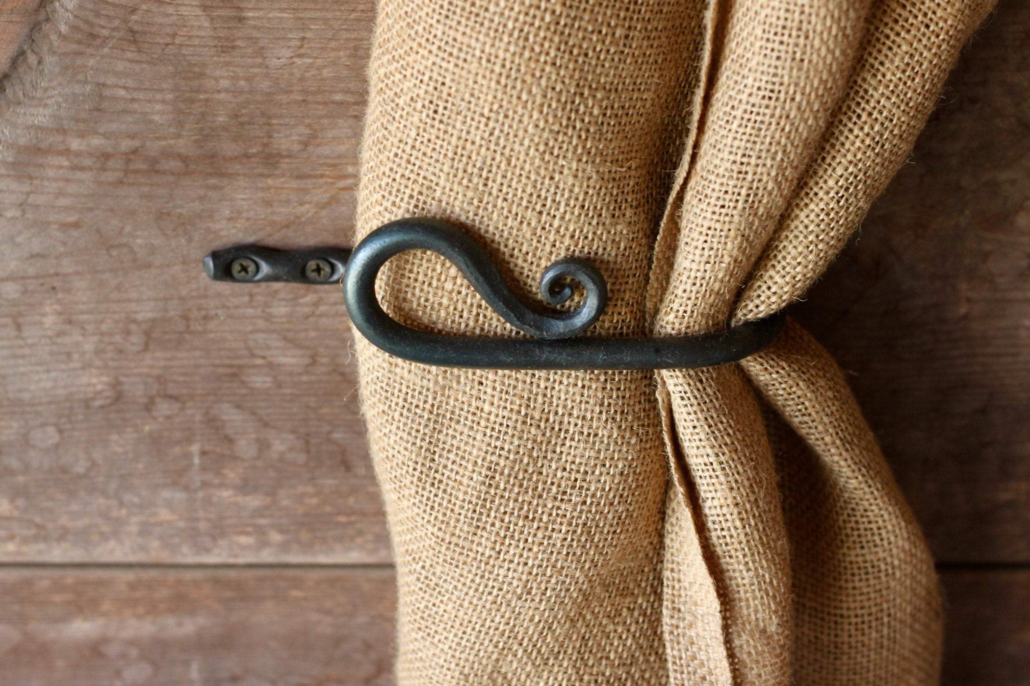 Curtain Tie Back - Reverse Scroll | Wicks Forge